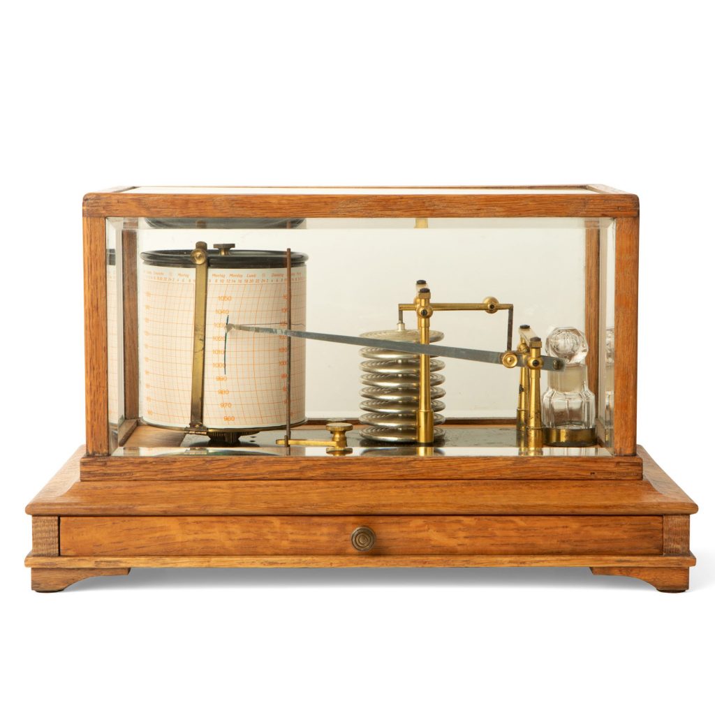 A FINE TRADITIONAL ENGLISH OAK BAROGRAPH – The Antique Clock Company