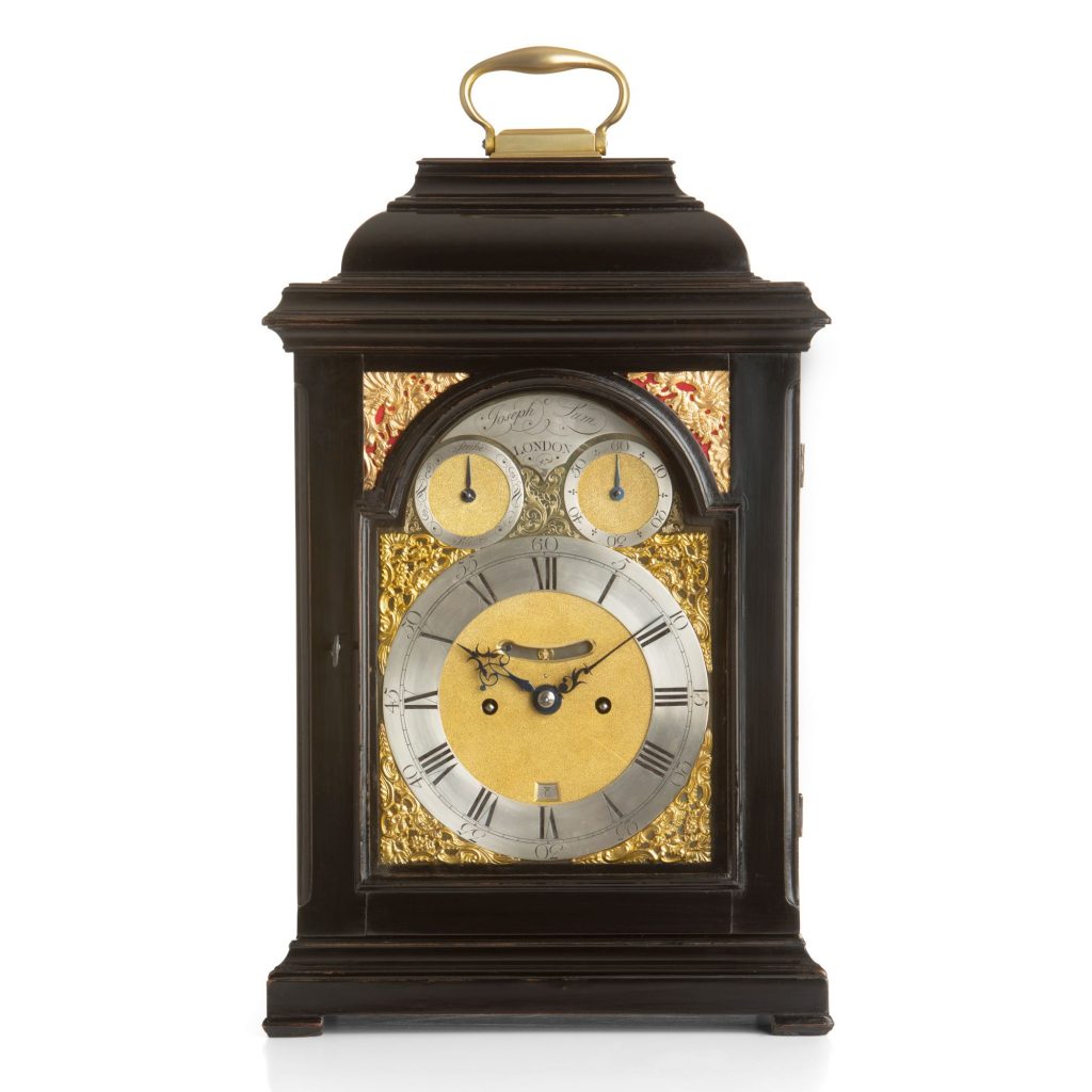 EBONISED STRIKING BRACKET CLOCK WITH BELL TOP CASE – JOSEPH LUM ...