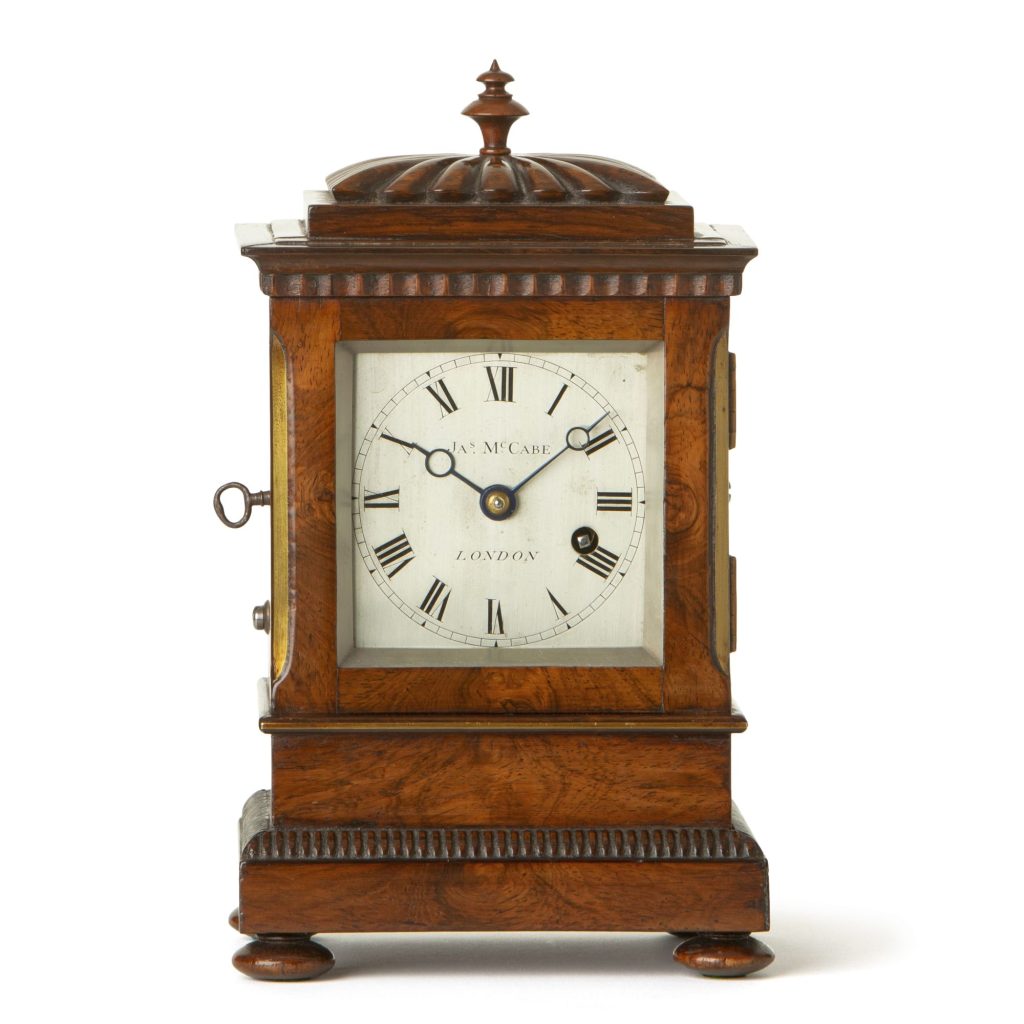 MINIATURE ENGLISH LIBRARY CLOCK TIMEPIECE SIGNED MCCABE – LONDON – The ...