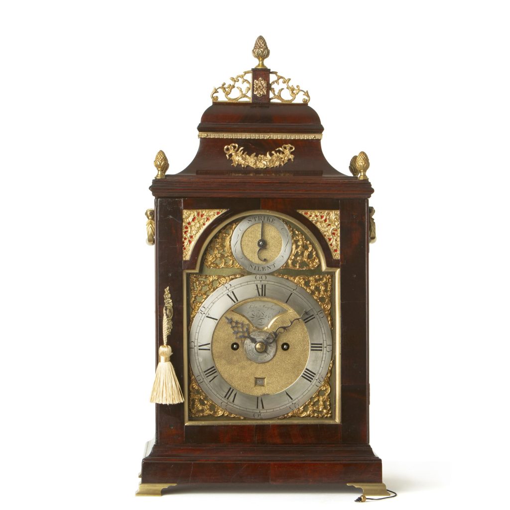 MAHOGANY STRIKING BRACKET CLOCK WITH ALARM – JOHN TAYLOR – LONDON – The ...