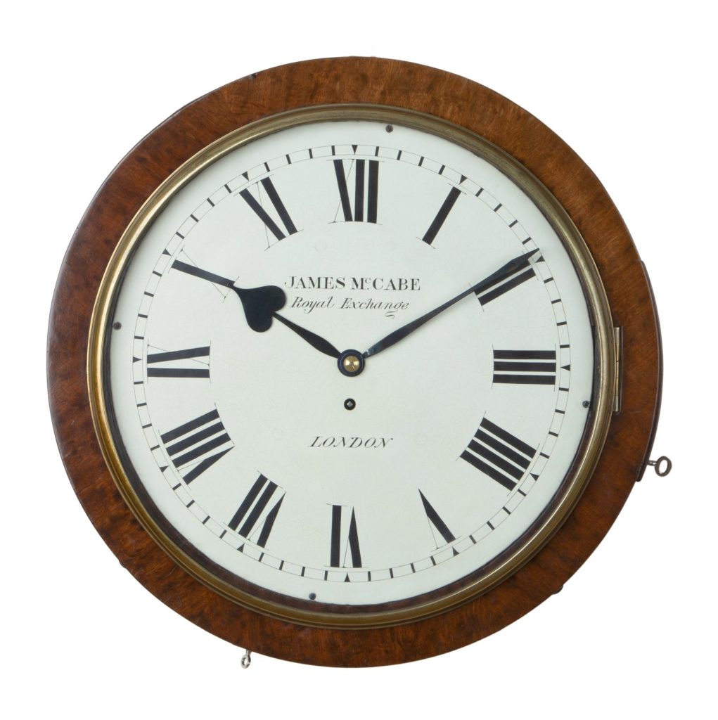 Rare James McCabe 8-Day Single Fusee Drumhead Dial Clock